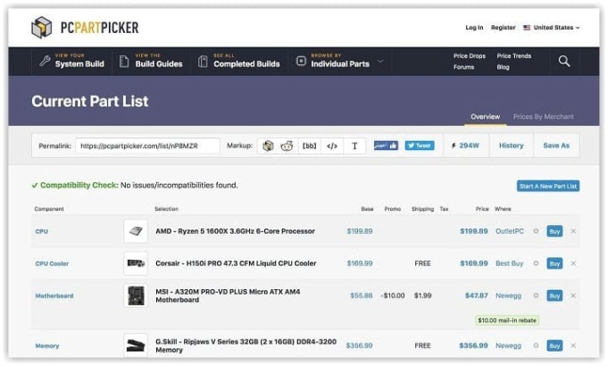 PCPartPicker | YourStack