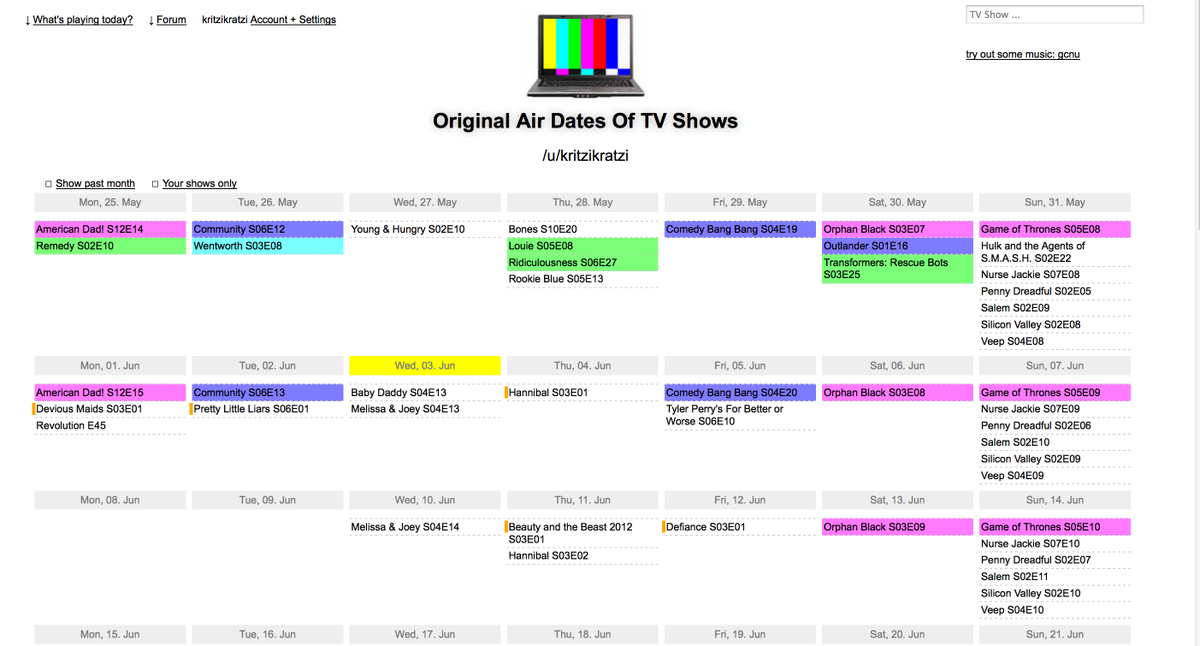 AirDates | YourStack